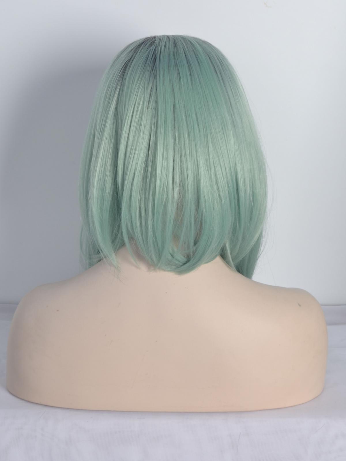 Schwarz Ombre Hellgrün Bob Synthetische Lace Front Perücke-SNY097 ... Schwarz Ombre Hellgrün Bob Synthetische Lace Front Perücke-SNY097 ...